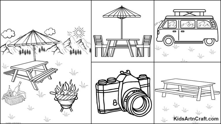 Picnic Coloring Pages For Kids – Free Printables - Kids Art & Craft