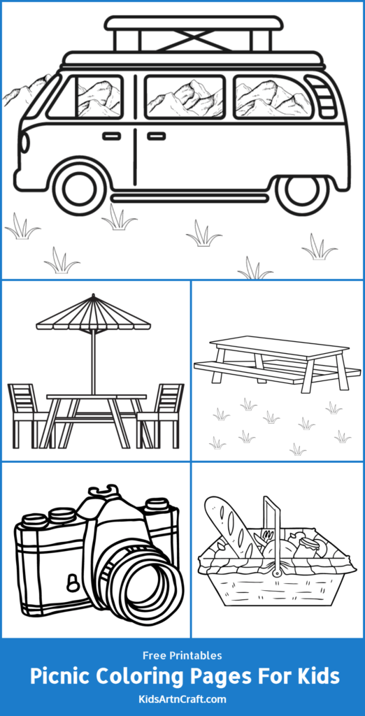 Picnic Coloring Pages For Kids – Free Printables - Kids Art & Craft