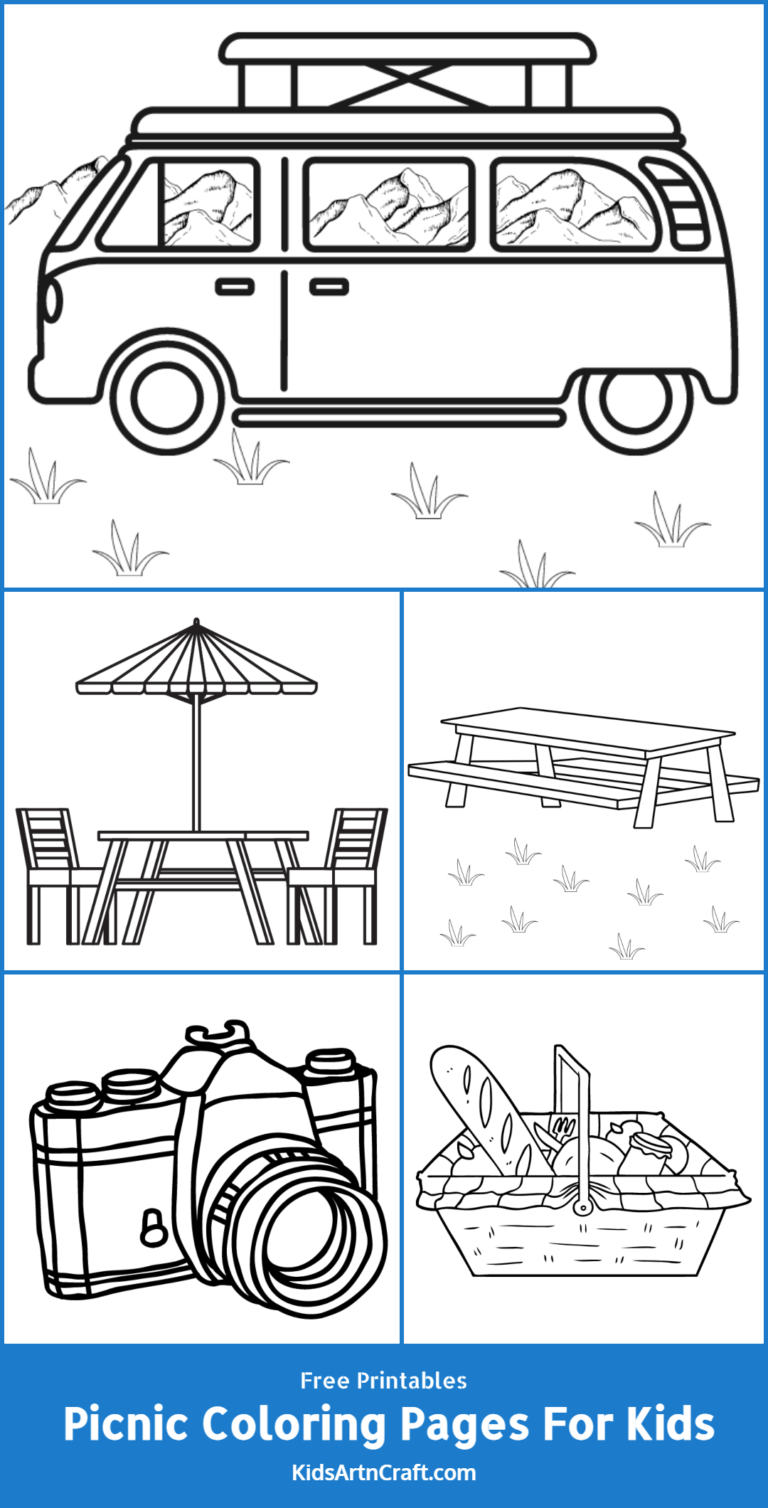 Picnic Coloring Pages For Kids – Free Printables - Kids Art & Craft