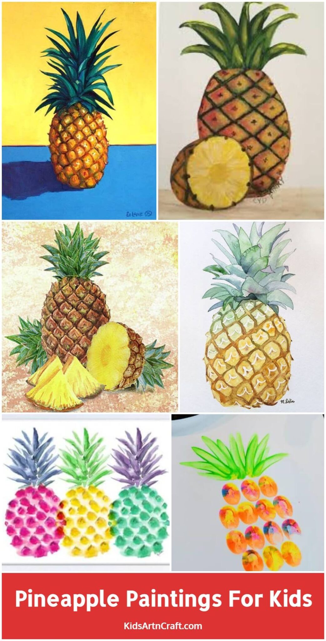 Pineapple Paintings for Kids - Kids Art & Craft
