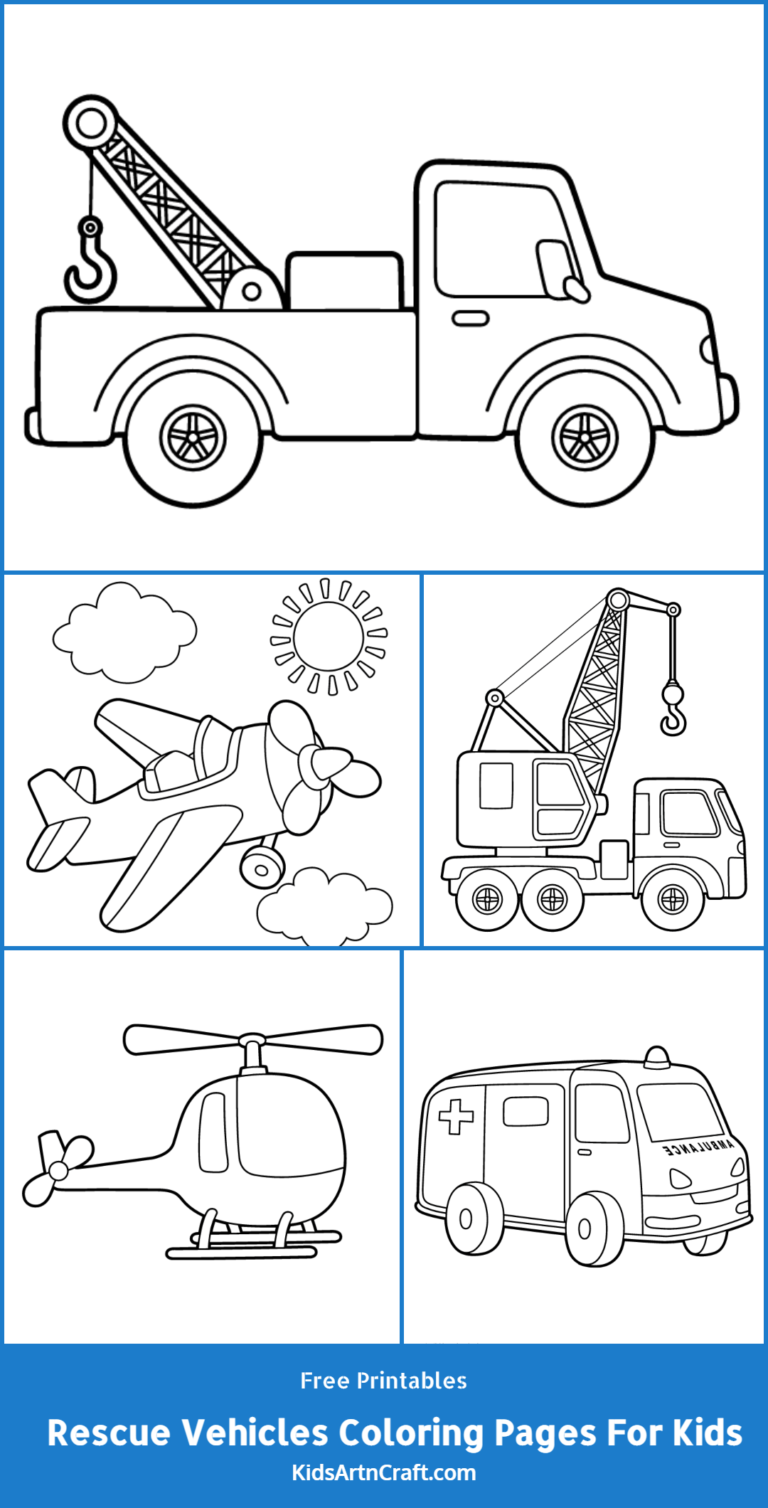 Rescue Vehicles Coloring Pages For Kids – Free Printables - Kids Art ...