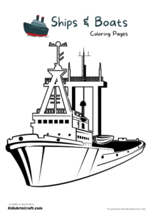 Ships and Boats Coloring Pages For Kids – Free Printables - Kids Art ...