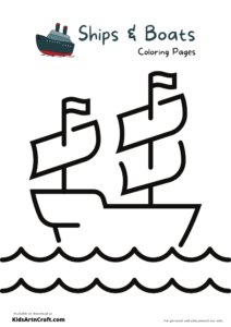 Ships and Boats Coloring Pages For Kids – Free Printables - Kids Art ...