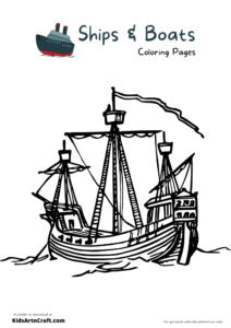 Ships and Boats Coloring Pages For Kids – Free Printables - Kids Art ...