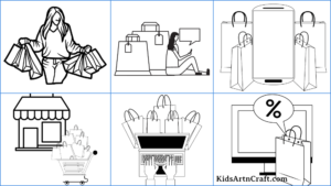 Shopping Coloring Pages For Kids – Free Printables - Kids Art & Craft