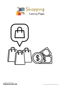Shopping Coloring Pages For Kids – Free Printables - Kids Art & Craft