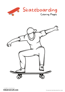 Skateboarding Coloring Pages For Kids – Free Printables - Kids Art & Craft