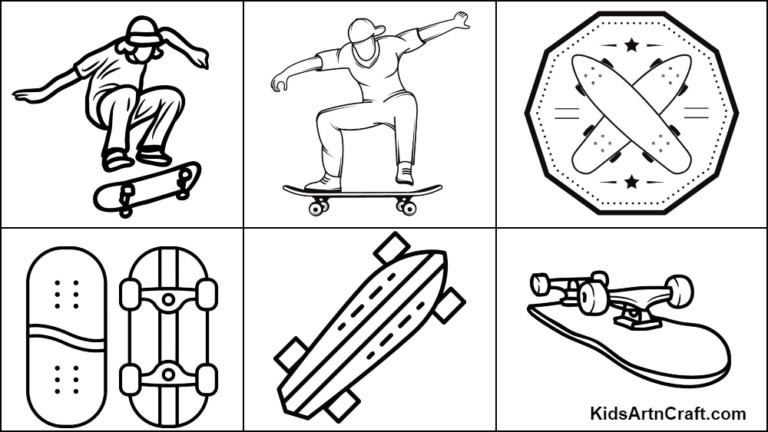 Skateboarding Coloring Pages For Kids – Free Printables - Kids Art & Craft