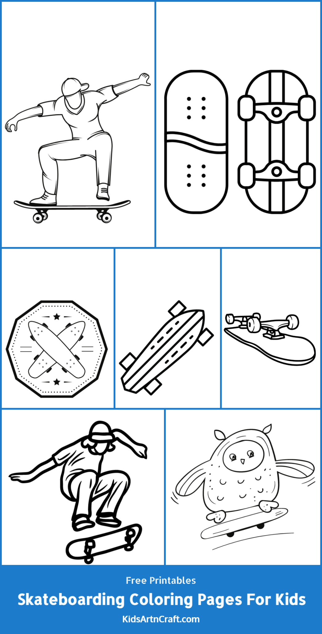 Skateboarding Coloring Pages For Kids – Free Printables - Kids Art & Craft