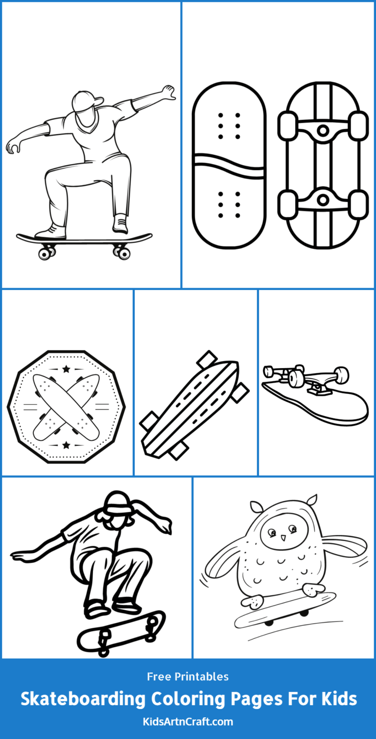 Skateboarding Coloring Pages For Kids – Free Printables - Kids Art & Craft
