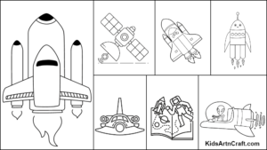 Spacecraft Coloring Pages For Kids – Free Printables - Kids Art & Craft