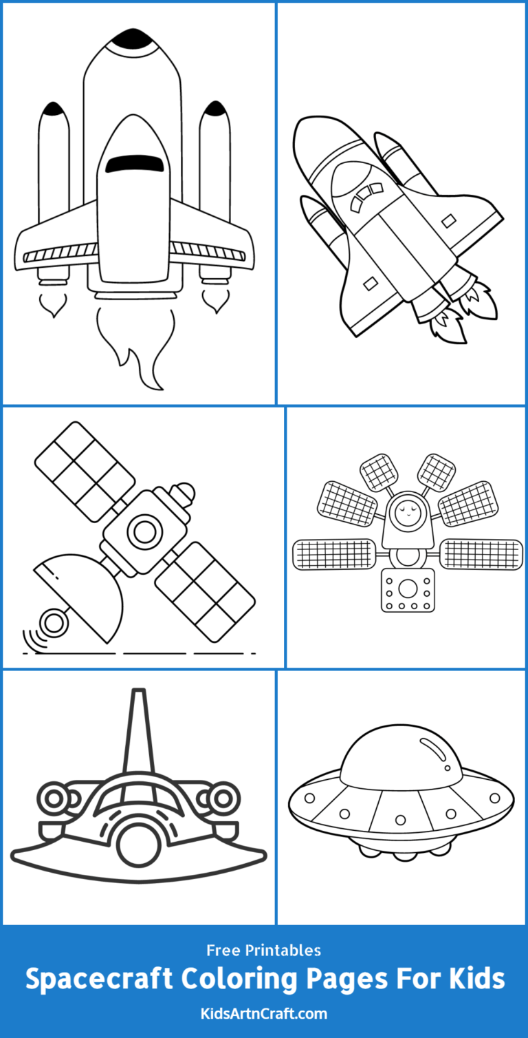 Spacecraft Coloring Pages For Kids – Free Printables - Kids Art & Craft