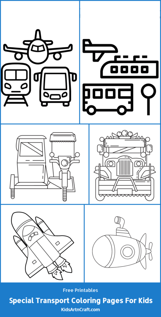 Special Transport Coloring Pages For Kids – Free Printables - Kids Art ...