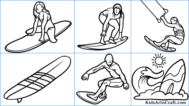 Surfing Coloring Pages For Kids – Free Printables - Kids Art & Craft