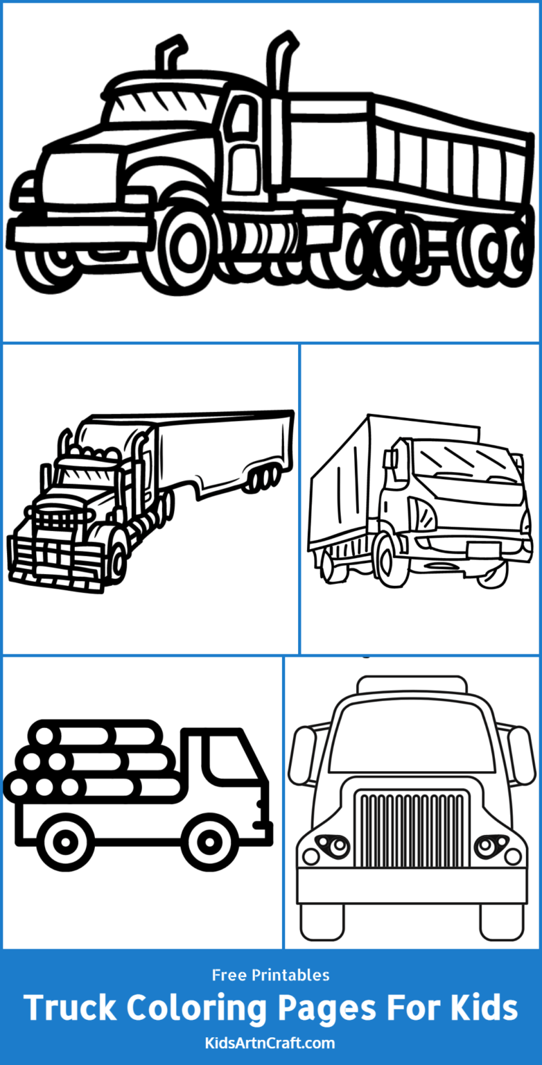Trucks Coloring Pages For Kids – Free Printables - Kids Art & Craft
