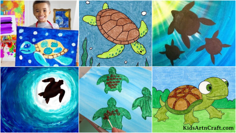 Turtle Paintings for Kids - Kids Art & Craft