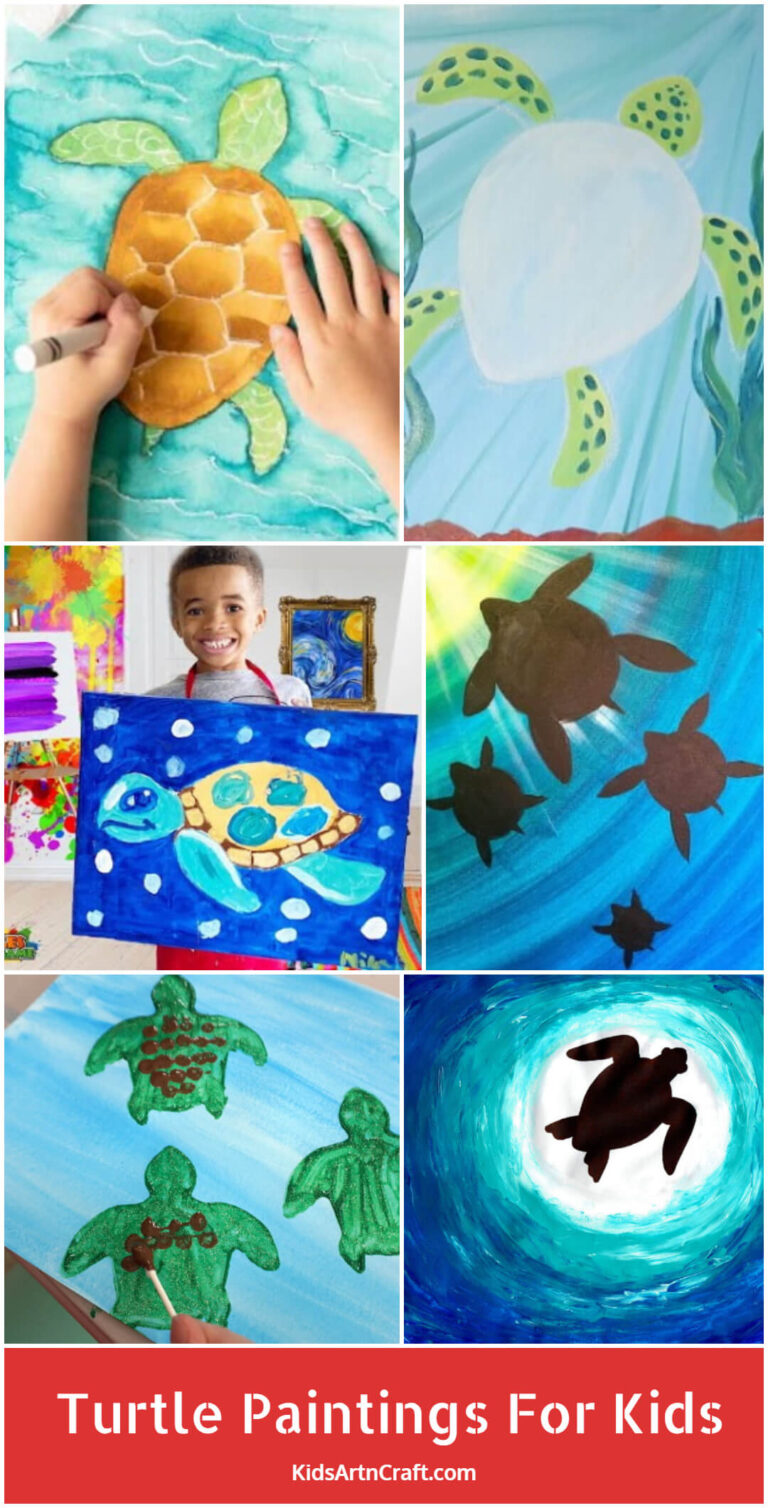 Turtle Paintings for Kids - Kids Art & Craft