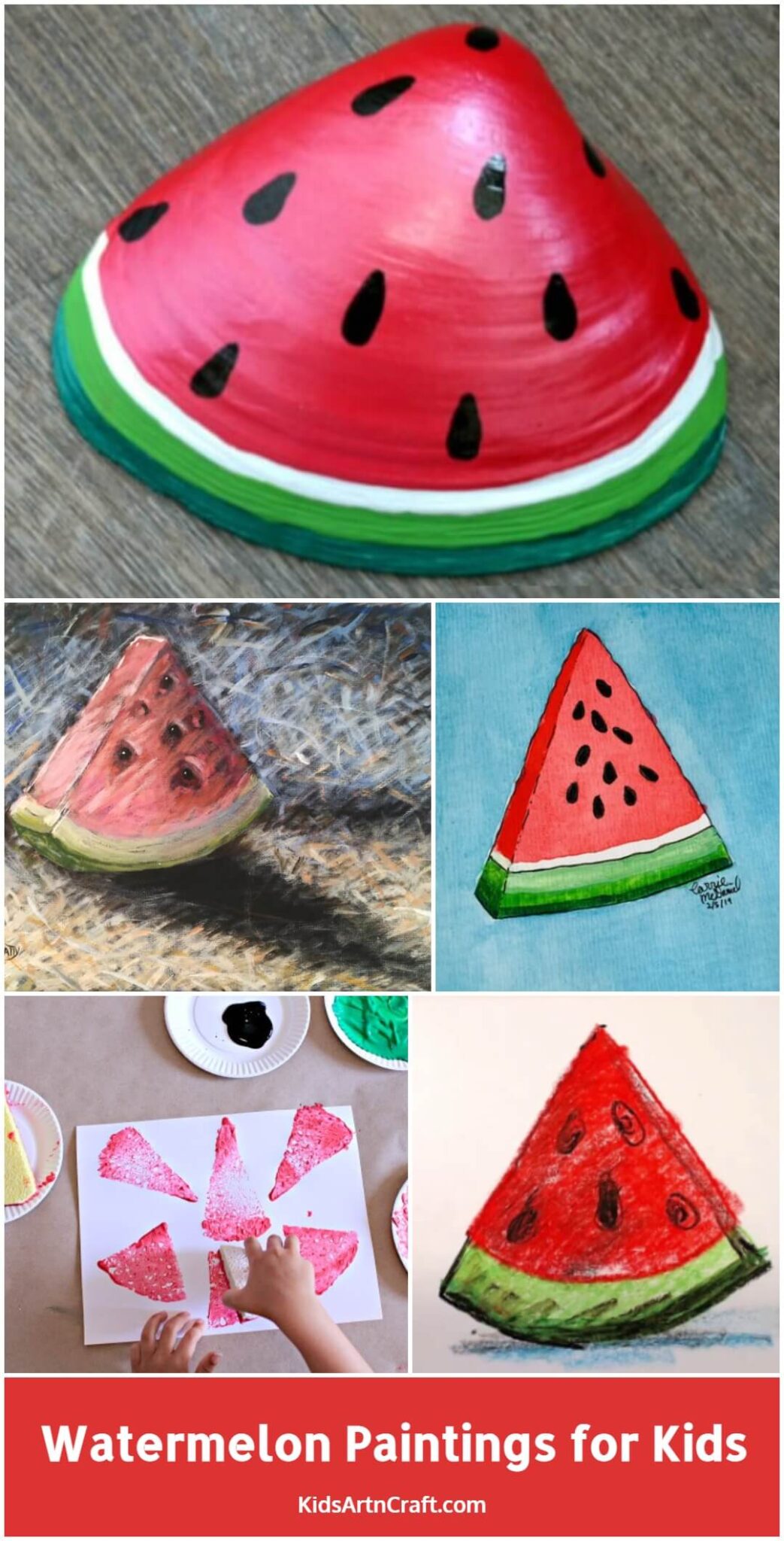 Watermelon Paintings for Kids - Kids Art & Craft