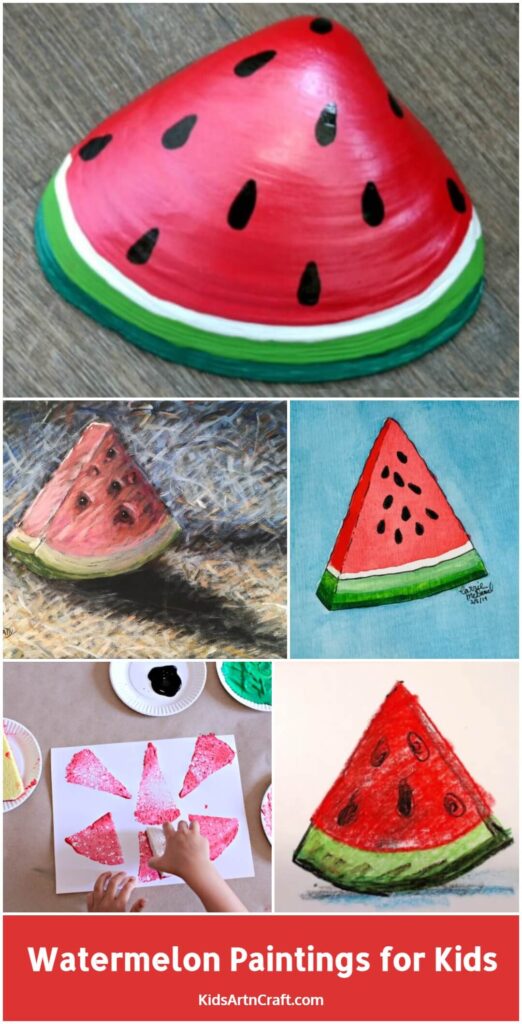 Watermelon Paintings for Kids - Kids Art & Craft