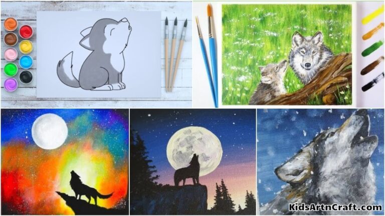 Wolf Paintings for Kids - Kids Art & Craft