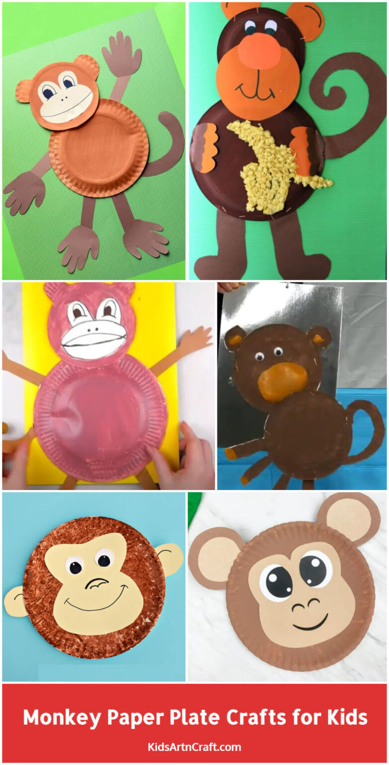 Monkey Paper Plate Crafts for Kids - Kids Art & Craft