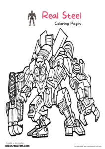 Real Steel Coloring Pages For Kids – Free Printables - Kids Art & Craft