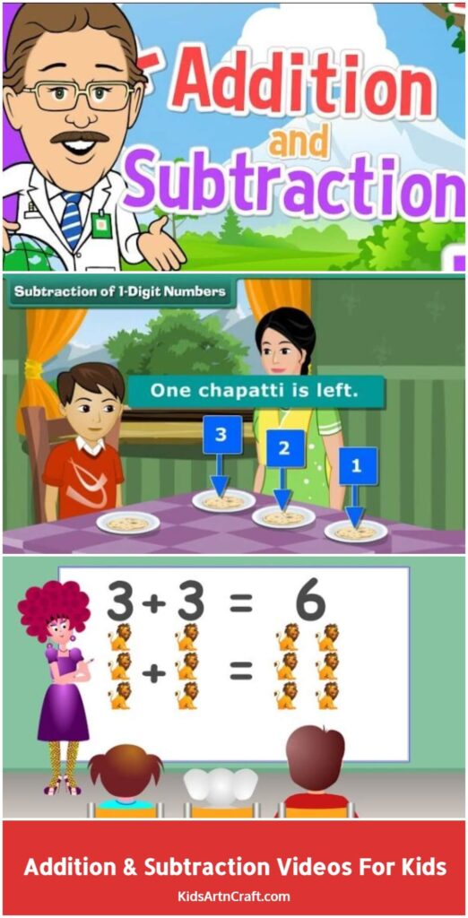 Addition and Subtraction Videos For Kids - Kids Art & Craft