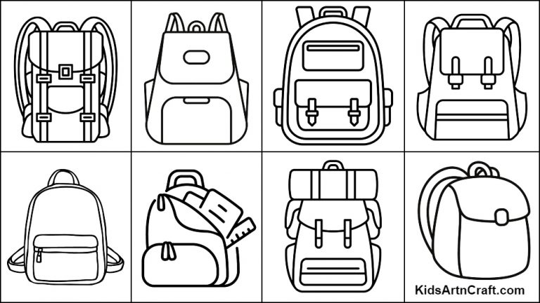 Backpack (School Bag) Coloring Pages For Kids – Free Printables - Kids ...