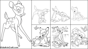 Bambi Coloring Pages For Kids – Free Printables - Kids Art & Craft