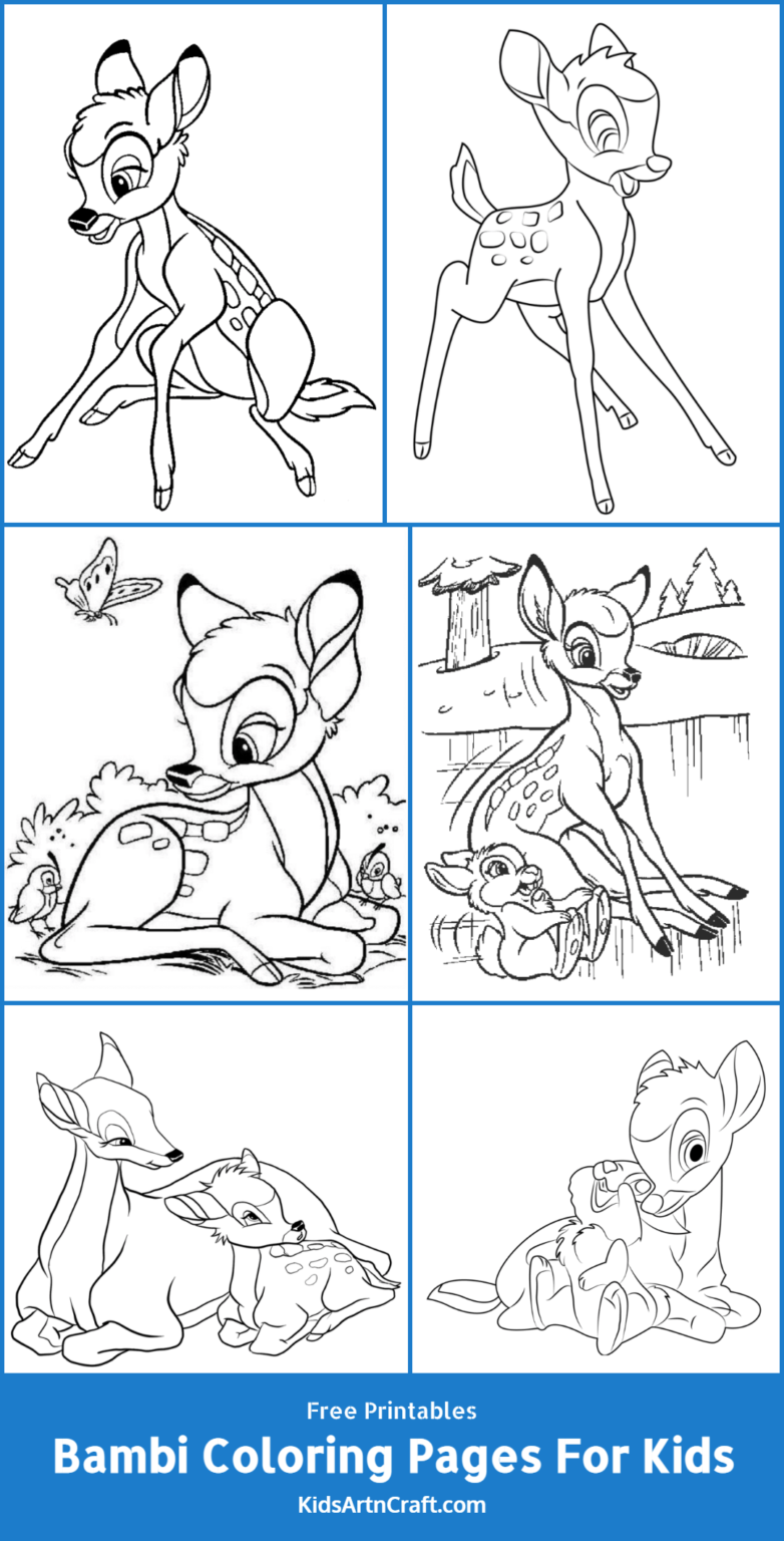 Bambi Coloring Pages For Kids – Free Printables - Kids Art & Craft