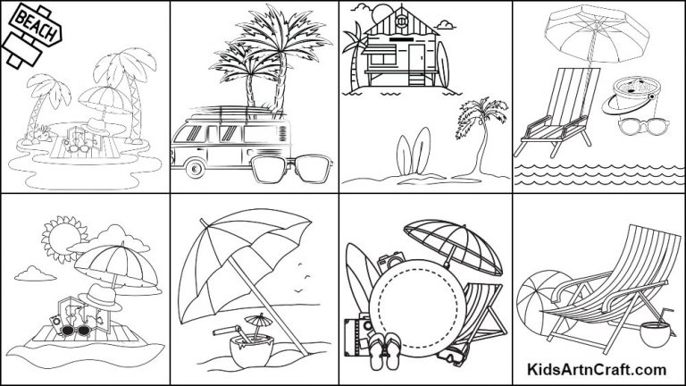 Beach Coloring Pages For Kids – Free Printables - Kids Art & Craft