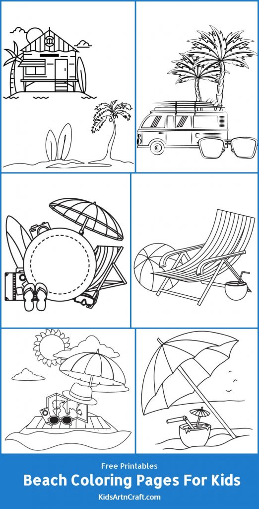 Beach Coloring Pages For Kids – Free Printables - Kids Art & Craft