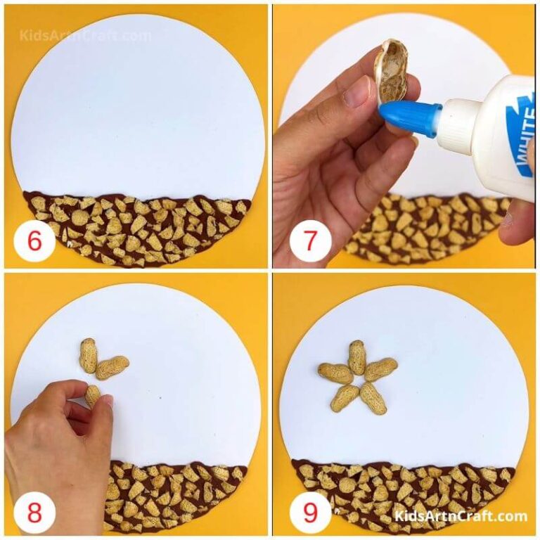 DIY Flower & Ant Craft from Peanut/Groundnut shells - Kids Art & Craft