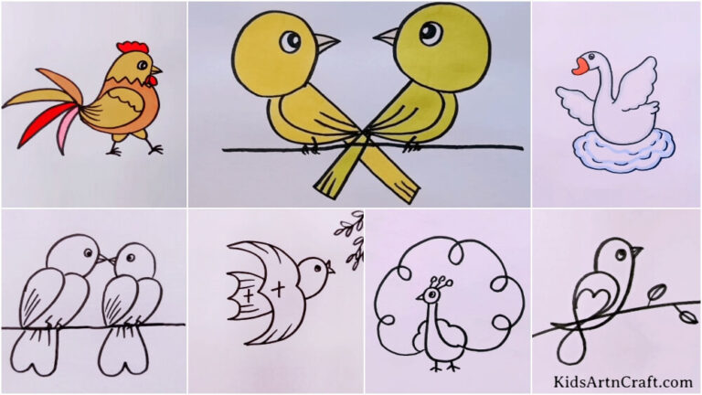 Bird Drawings For Kids - Kids Art & Craft