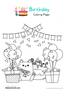 Birthday Coloring Pages For Kids – Free Printables - Kids Art & Craft