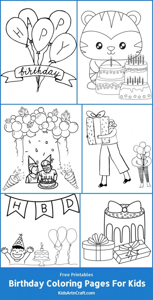 Birthday Coloring Pages For Kids – Free Printables - Kids Art & Craft