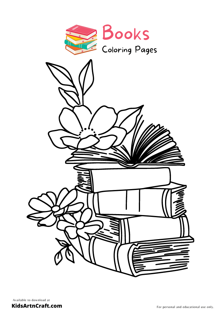 Books Coloring Pages For Kids Free Printables Kids Art Craft
