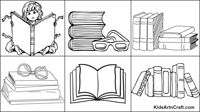 Books Coloring Pages For Kids – Free Printables - Kids Art & Craft