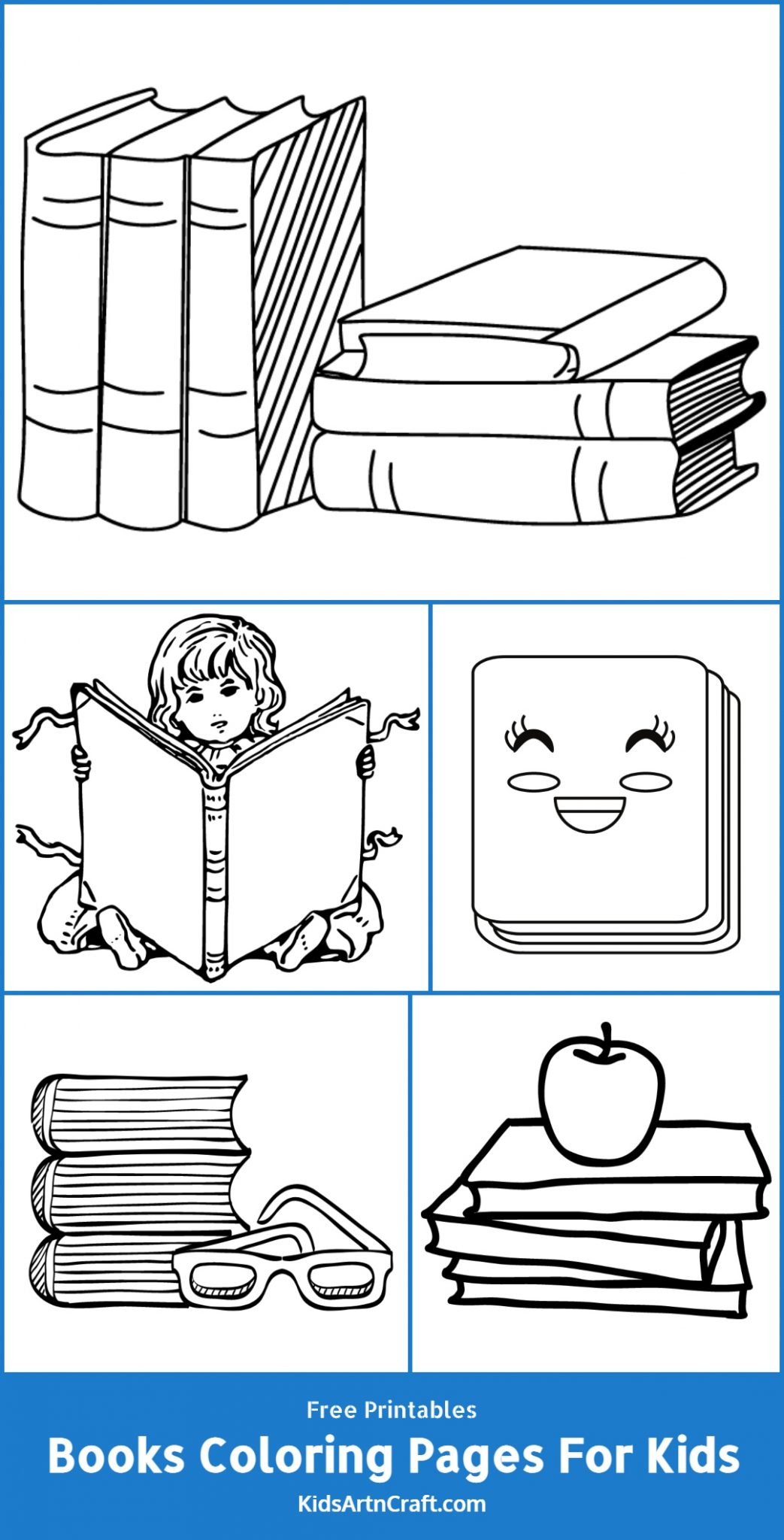 Books Coloring Pages For Kids – Free Printables - Kids Art & Craft