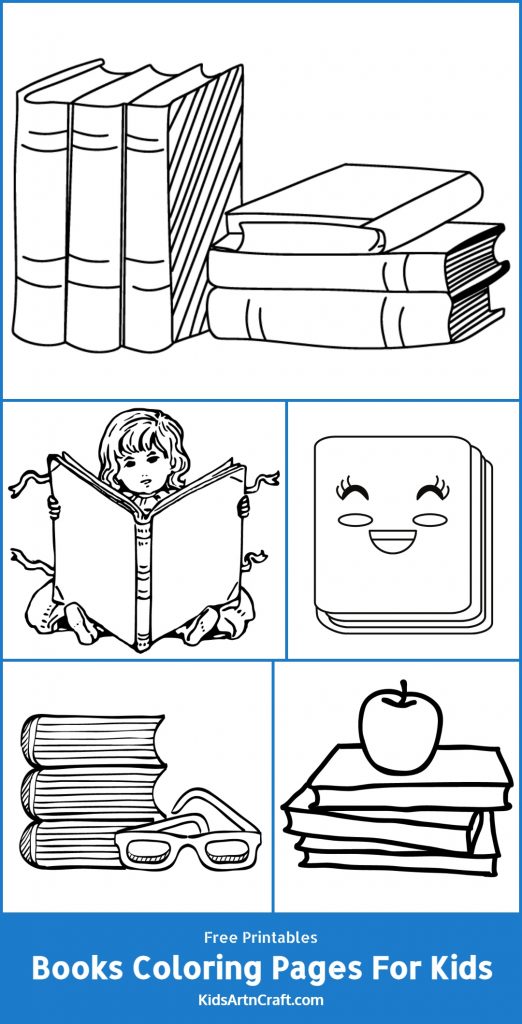 Books Coloring Pages For Kids – Free Printables - Kids Art & Craft