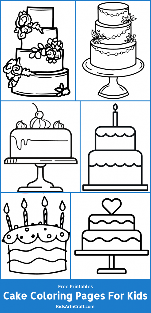 Cake Coloring Pages For Kids – Free Printables - Kids Art & Craft