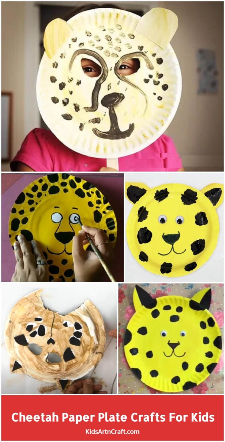 Cheetah Paper Plate Crafts for Kids - Kids Art & Craft