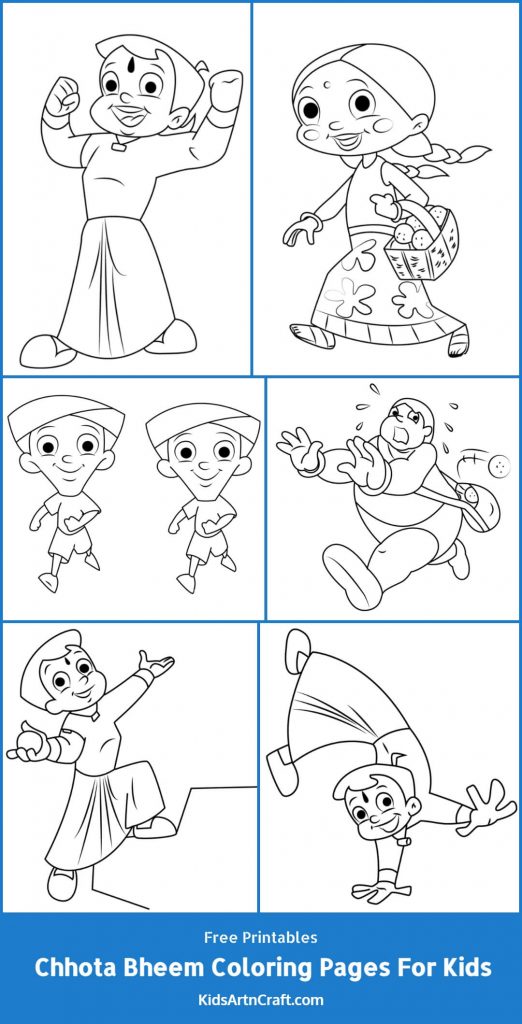 Chhota Bheem Coloring Pages For Kids – Free Printables - Kids Art & Craft
