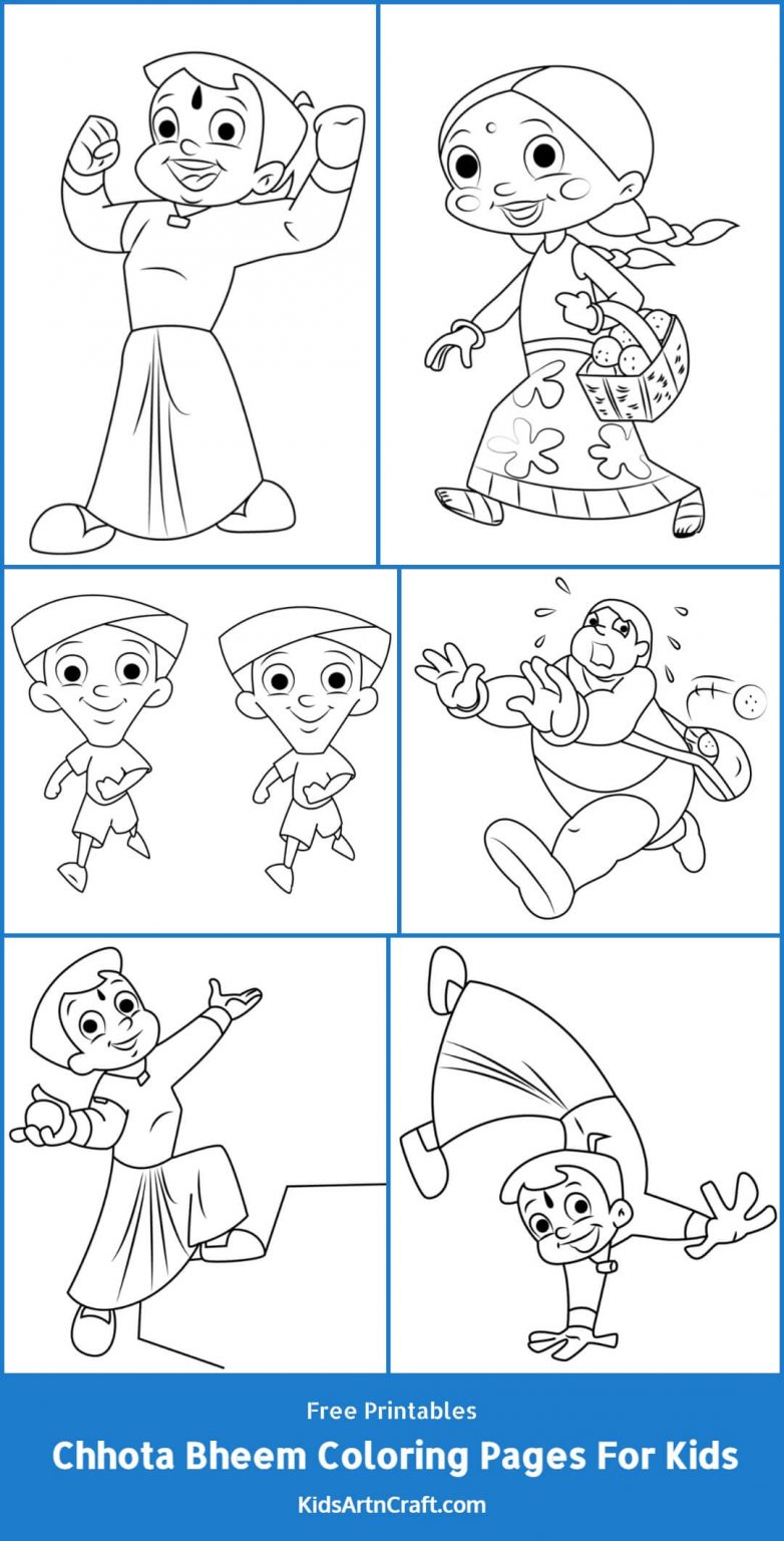 Chhota Bheem Coloring Pages For Kids – Free Printables - Kids Art & Craft