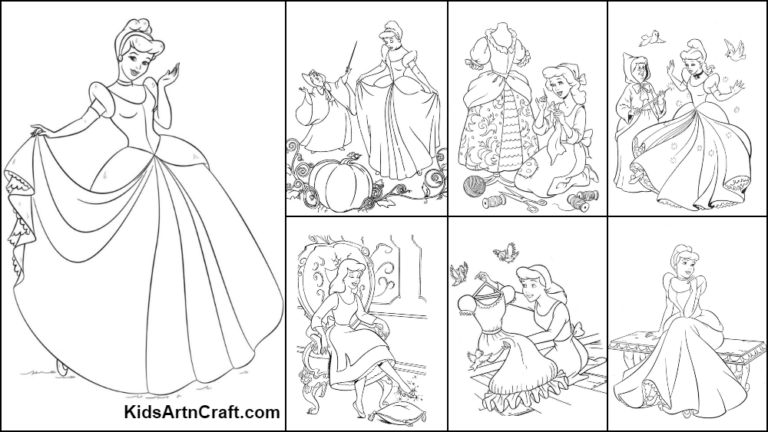 Cinderella Coloring Pages For Kids – Free Printables - Kids Art & Craft