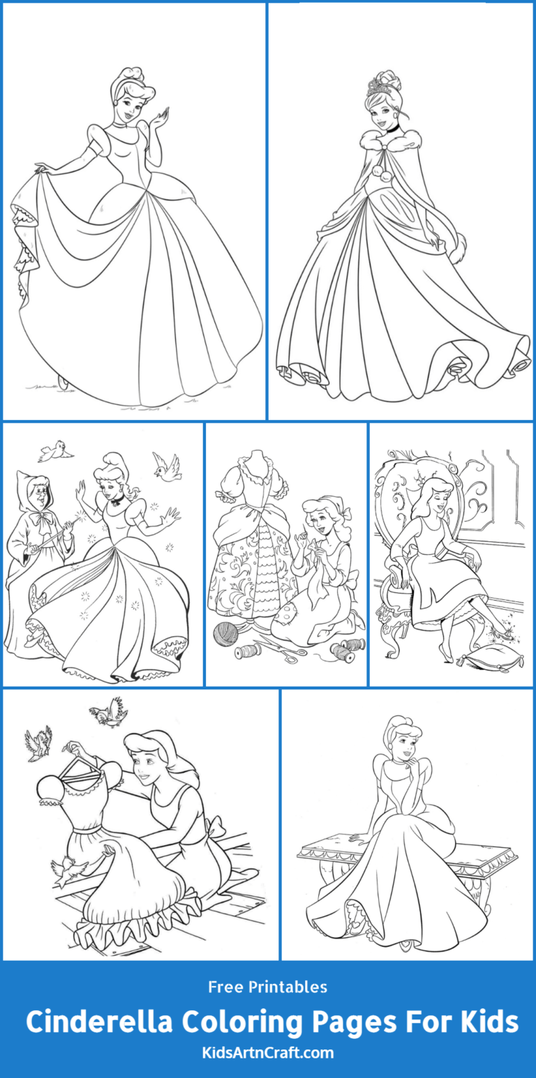 Cinderella Coloring Pages For Kids – Free Printables - Kids Art & Craft