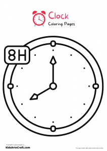 Clock Coloring Pages For Kids – Free Printables - Kids Art & Craft