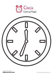 Clock Coloring Pages For Kids – Free Printables - Kids Art & Craft