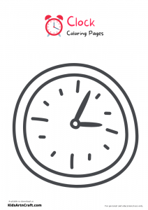 Clock Coloring Pages For Kids – Free Printables - Kids Art & Craft