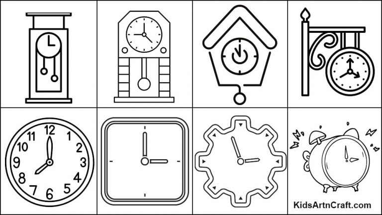 Clock Coloring Pages For Kids – Free Printables - Kids Art & Craft